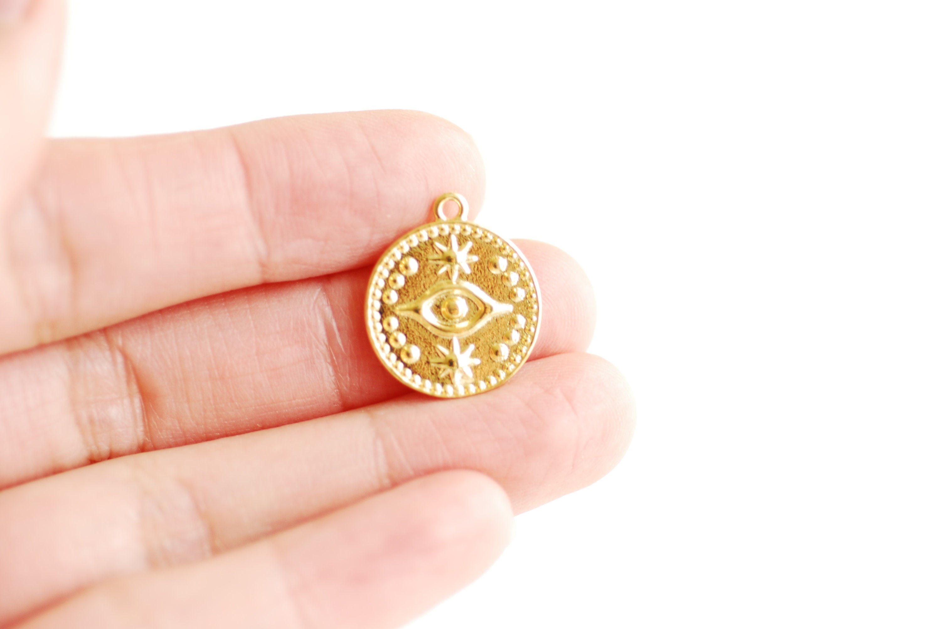 Gold Evil Eye Necklace, Rose Gold Evil Eye Necklace, Sterling Silver ...