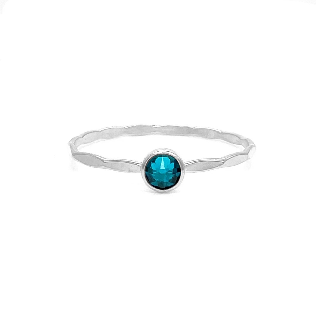 Blue Zircon Crystal, Blue Zircon, Birthstone Ring, Minimalist Ring ...