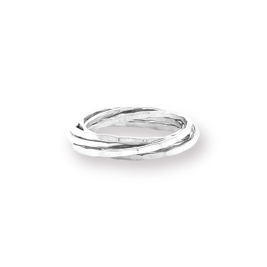 Sterling Silver Rolling Puzzle Ring - Handcrafted Interlocking Band - Etsy