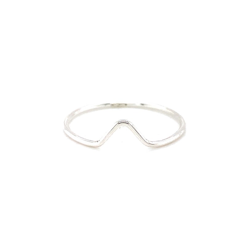Stacking Silver V Ring - Etsy
