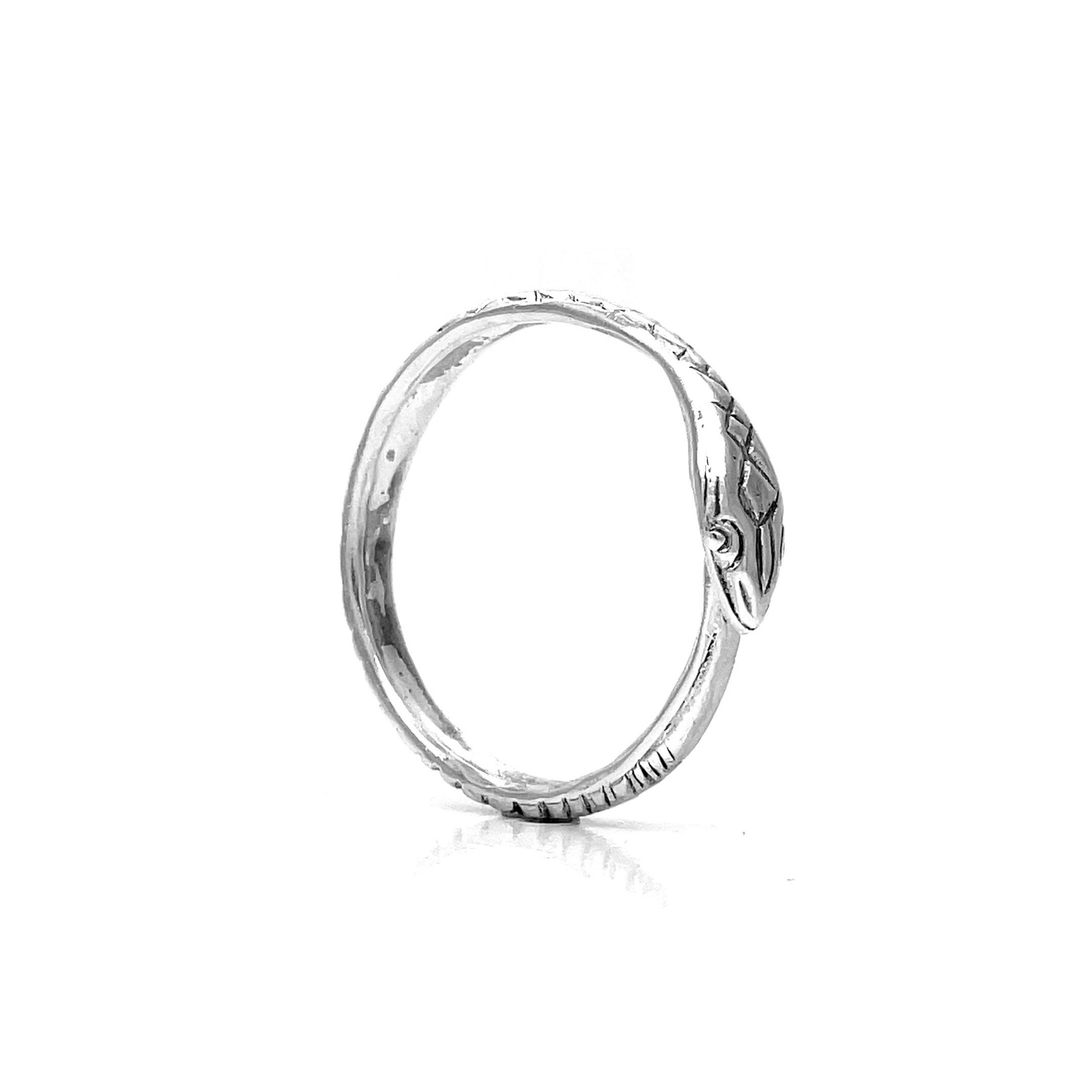 Handcrafted Adjustable Ouroboros Ring - Eternal Cycle Sterling Silver ...