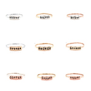 Personalized Jewelry, Custom Word Ring, Custom Name Ring, Stackable ...