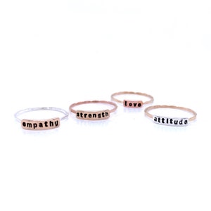 Personalized Jewelry, Custom Word Ring, Custom Name Ring, Stackable ...