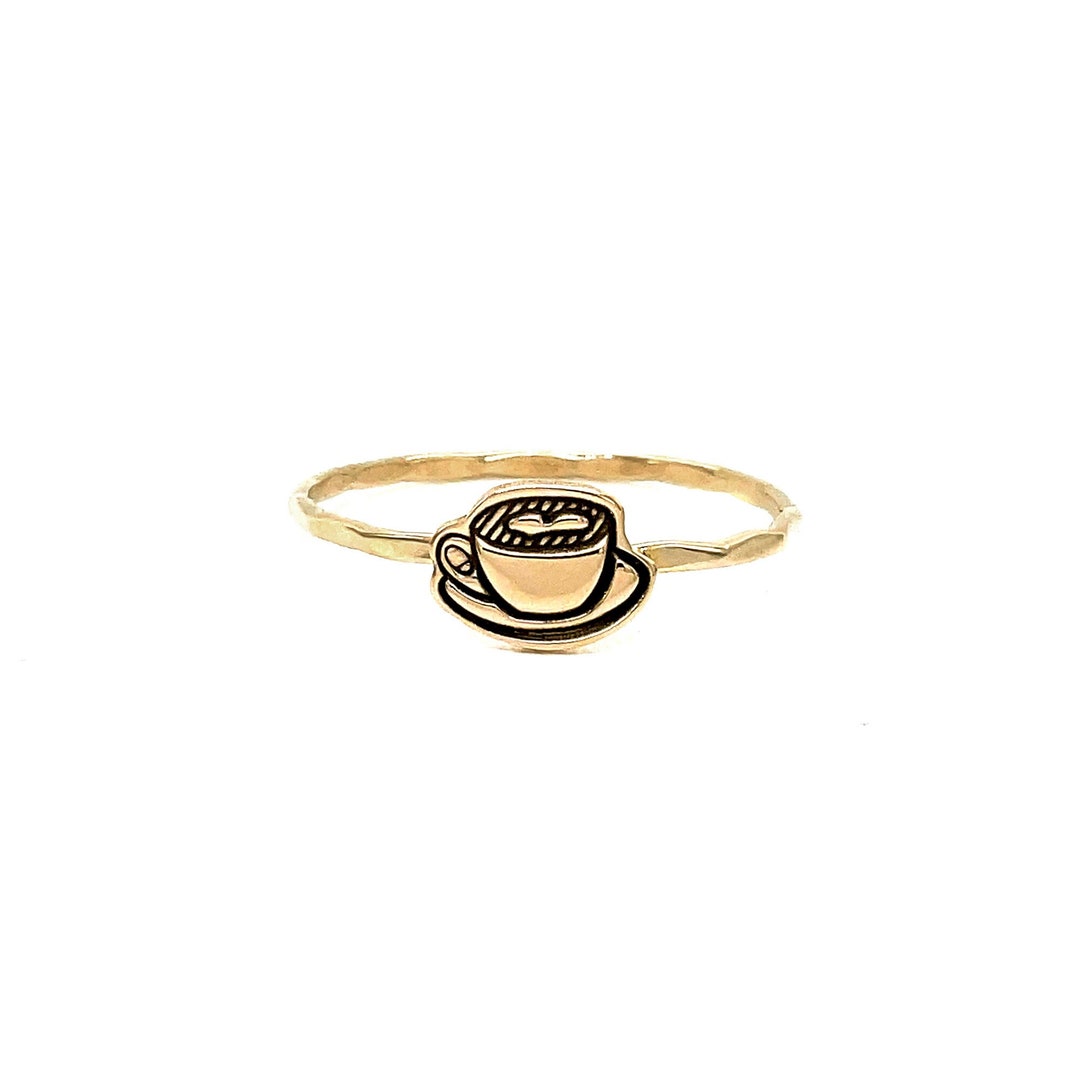 Cappuccino Charm Cut Out Ring - Café Inspired Jewelry - Etsy