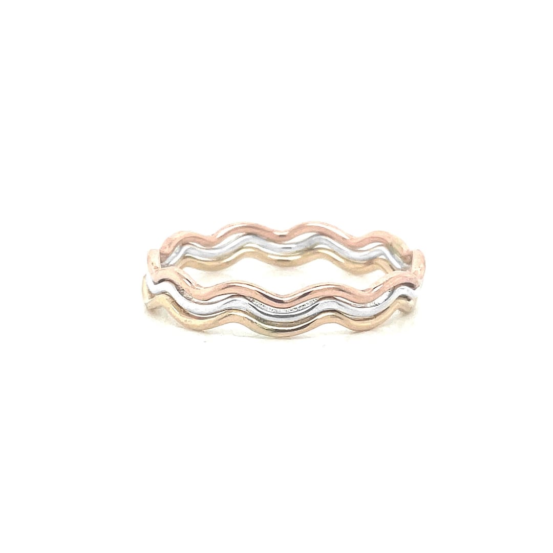 Scalloped Pattern Stacking Rings in Sterling, Gold Filled, or Rose Gold ...