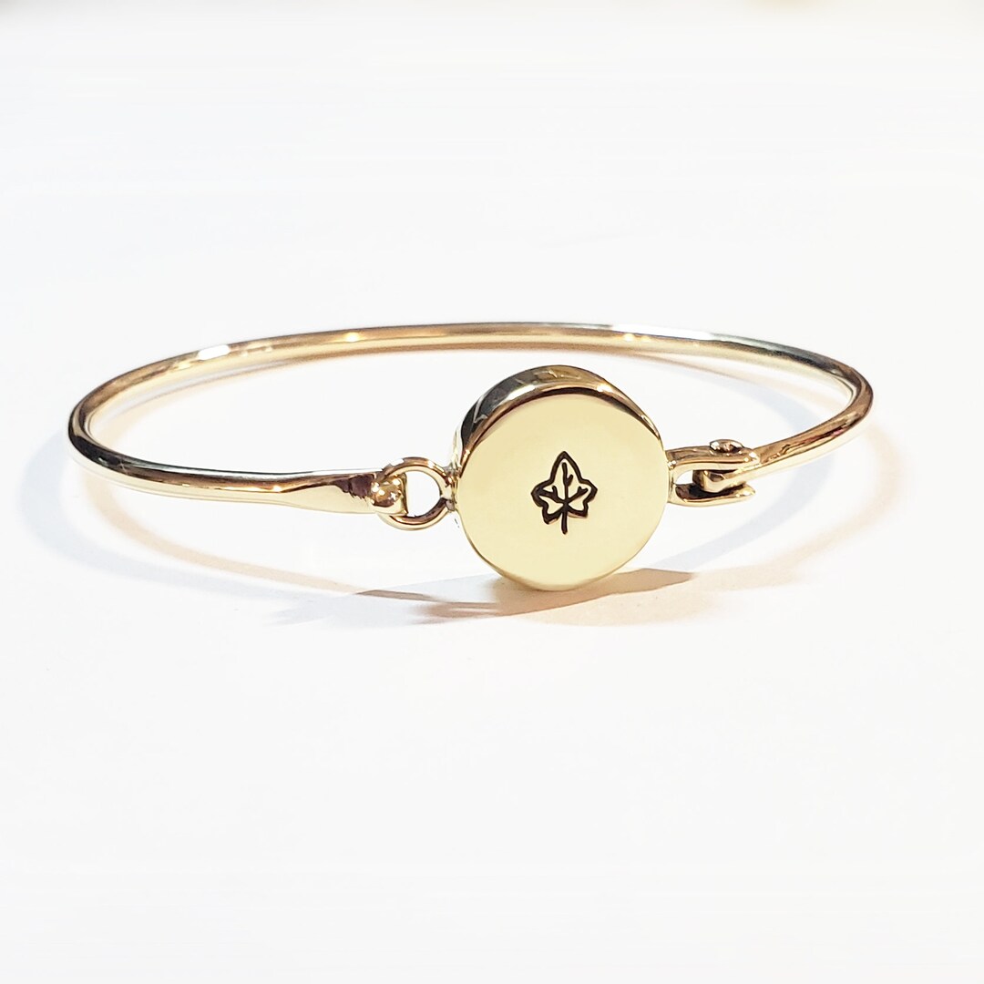 Ivy Leaf Hinge Cuff Bangle Bracelet - Sterling Silver or Brass Nature ...