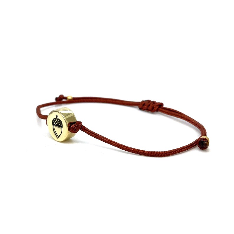 Acorn Charm Adjustable Cord Friendship Bracelet - Nature-inspired ...
