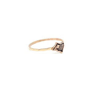 Book Charm Ring, Literary Ring, Silver Stack Ring, Unique Book Ring ...