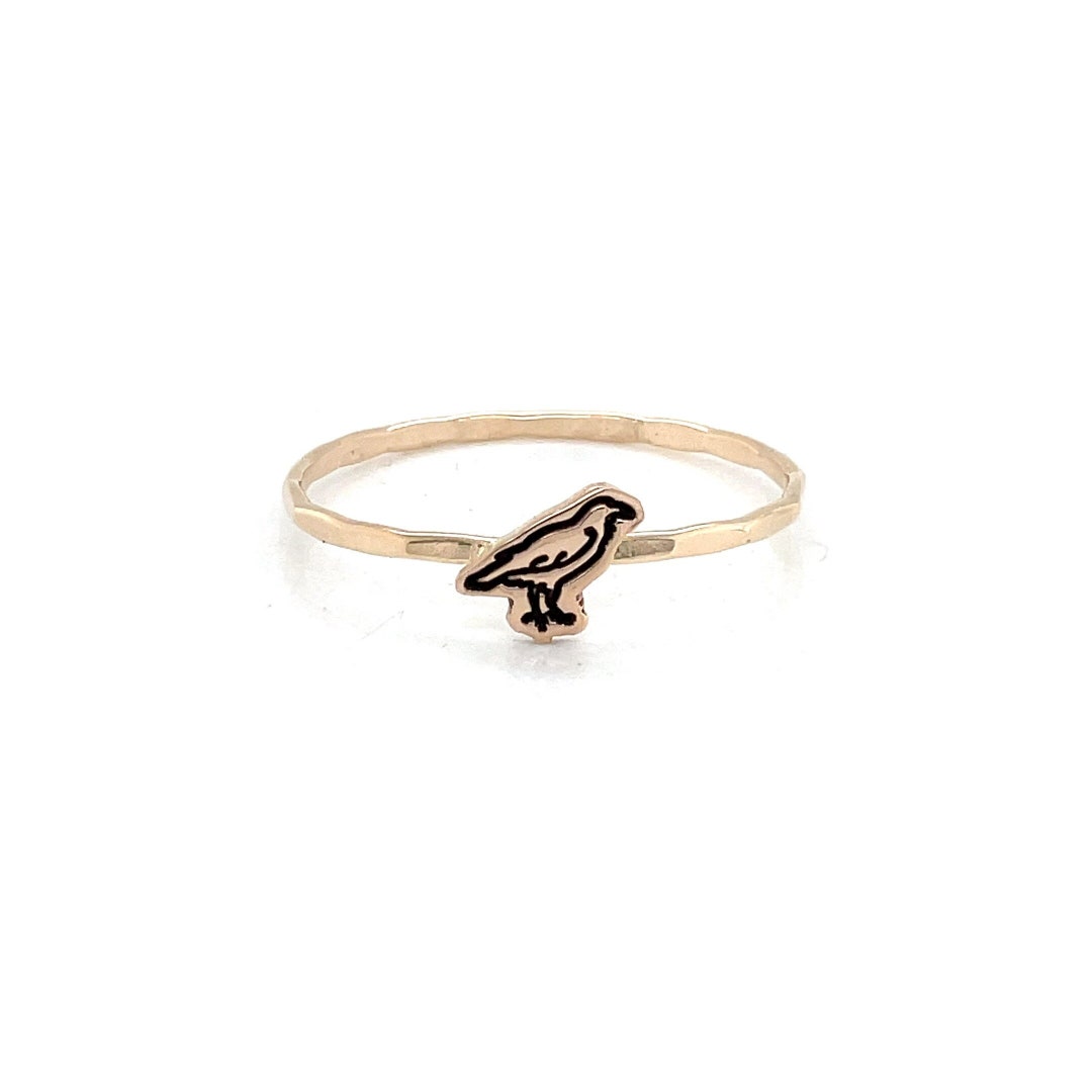 Crow Charm Stacking Ring - Handmade and Available in Various Metal ...