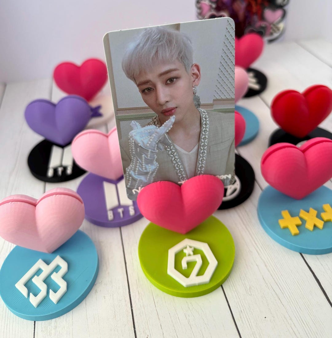 KPOP Heart PC Photocard Polaroid Holder - Cute Poca Stand Top Loader - Etsy