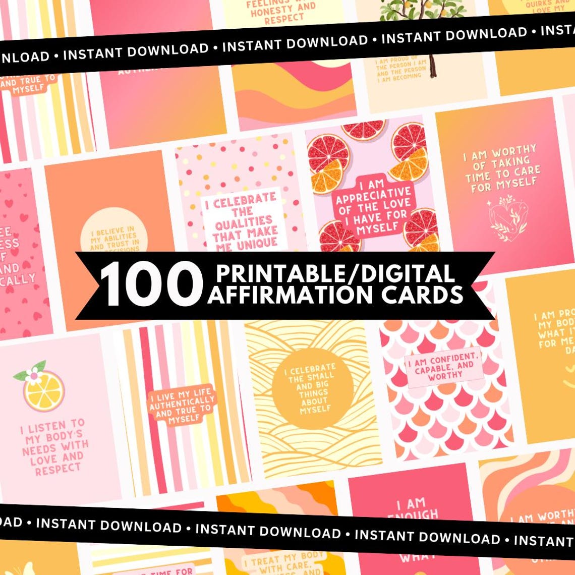 Printable Affirmation Cards Digital | SQUEEZE THE DAY | Instant ...