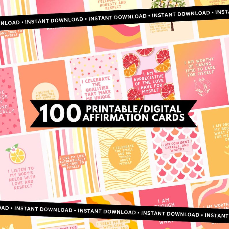 Printable Affirmation Cards Digital | SQUEEZE THE DAY | Instant ...