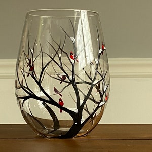 Four Season Tree Stemless Wine Glasses Spring Summer Winter Fall Set ...