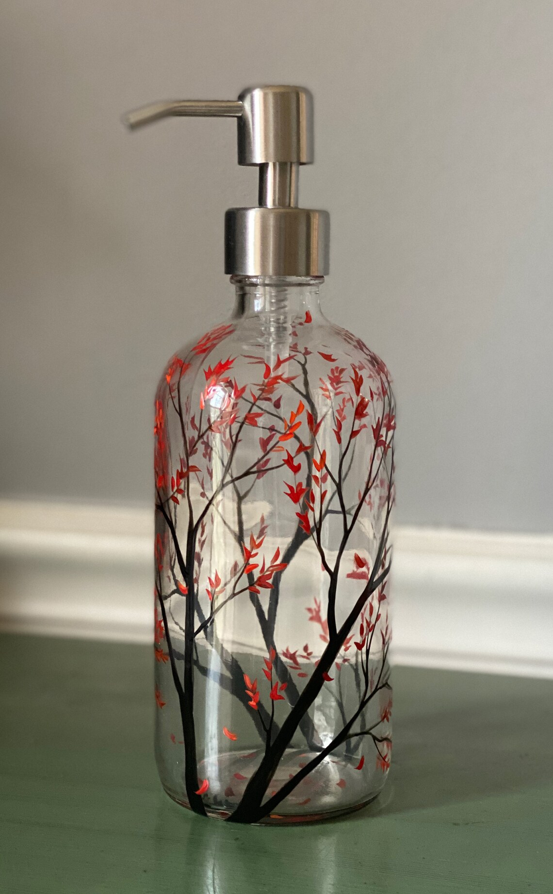 Hand Painted Oil Dispenser: Autumn Leaves Kitchen Decor - Etsy