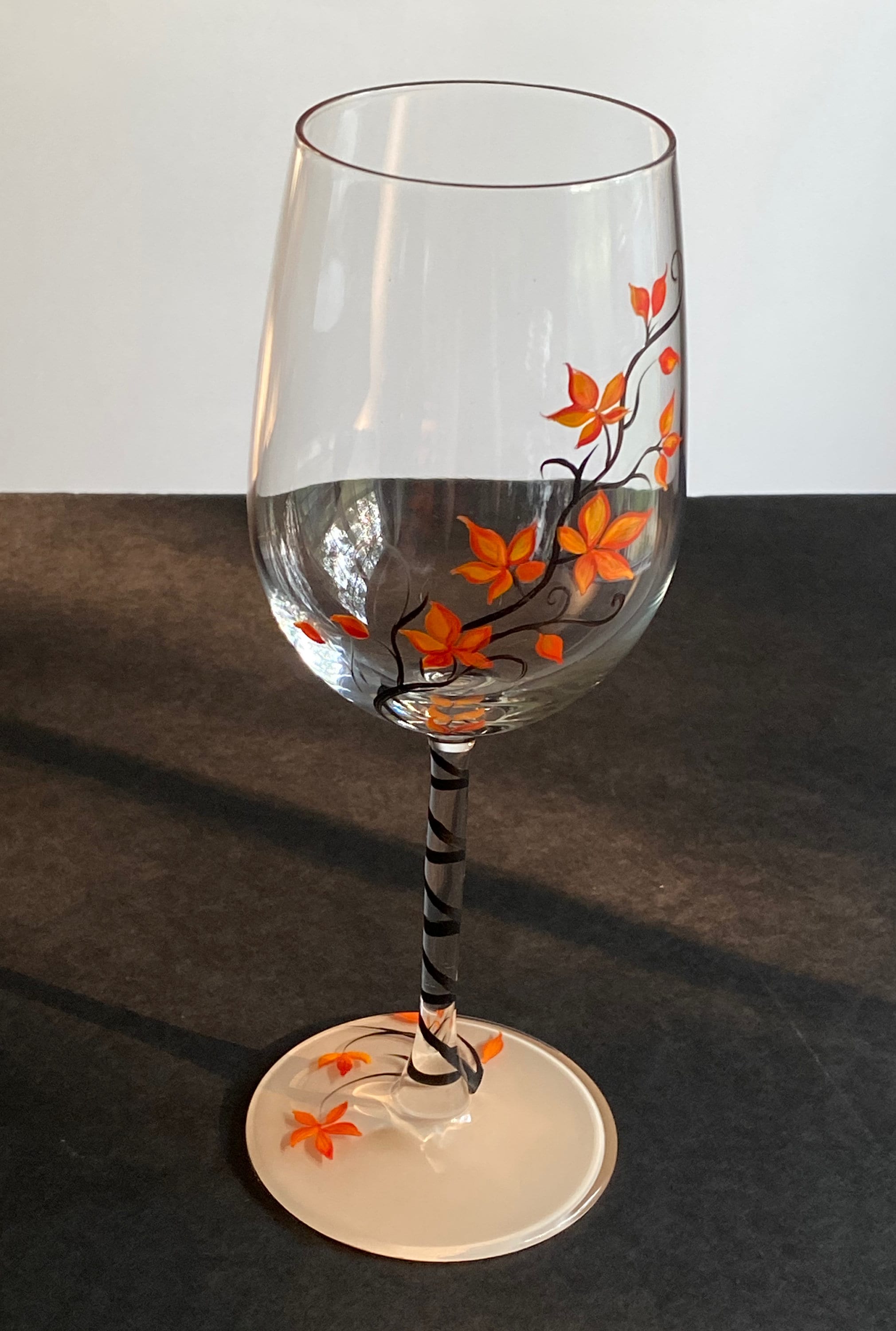 Hand Painted Wine Glass: Custom Floral Vines, Wedding Stemware - Etsy