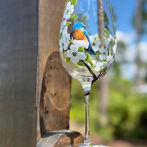 Hand Painted Bird Wine Glass: Custom Collectible Nature Art - Etsy