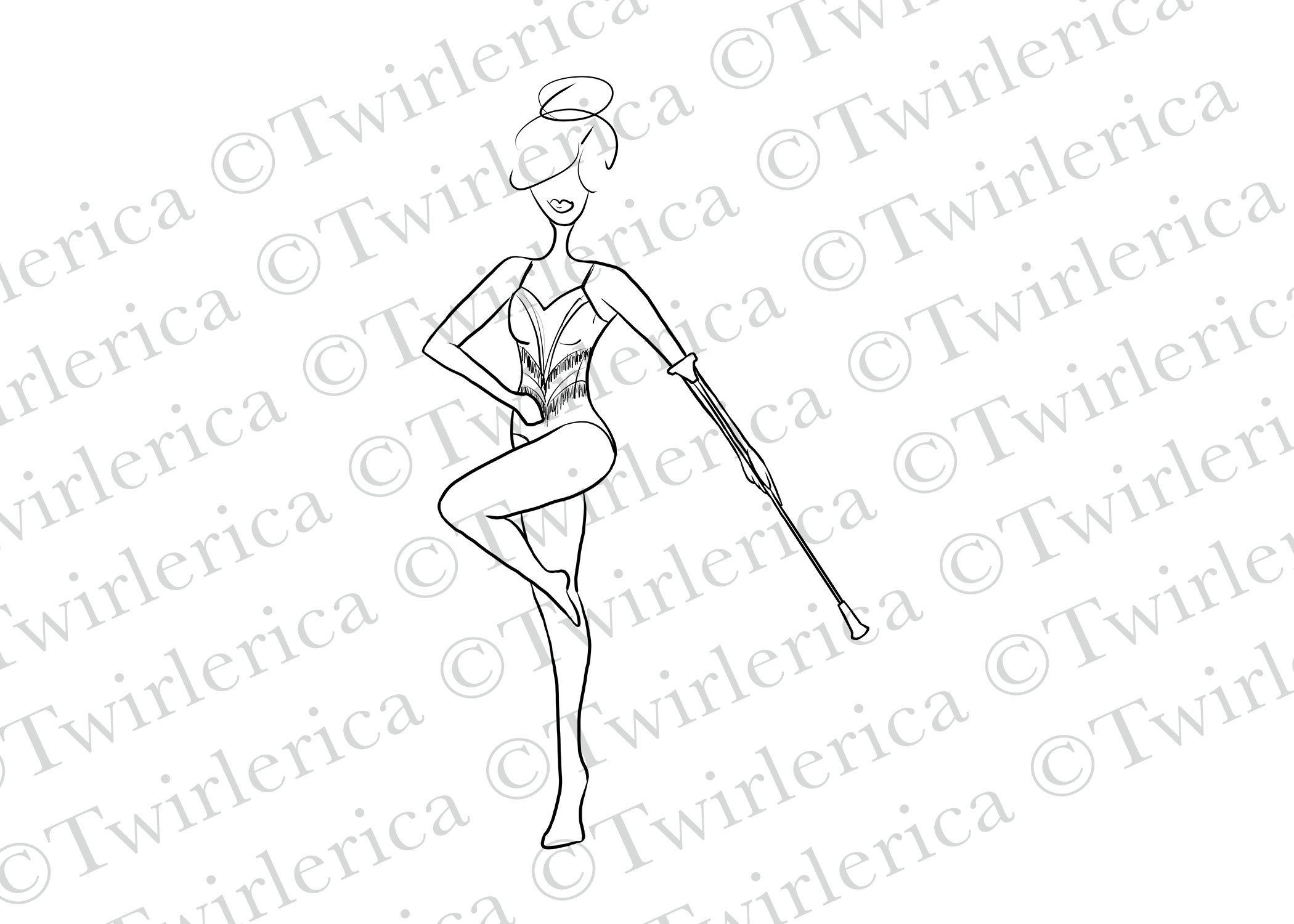 PNG Classic Majorette Sketch Printable File Design for Digital Download ...