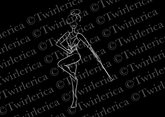 PNG Classic Majorette Sketch Printable File Design for Digital | Etsy