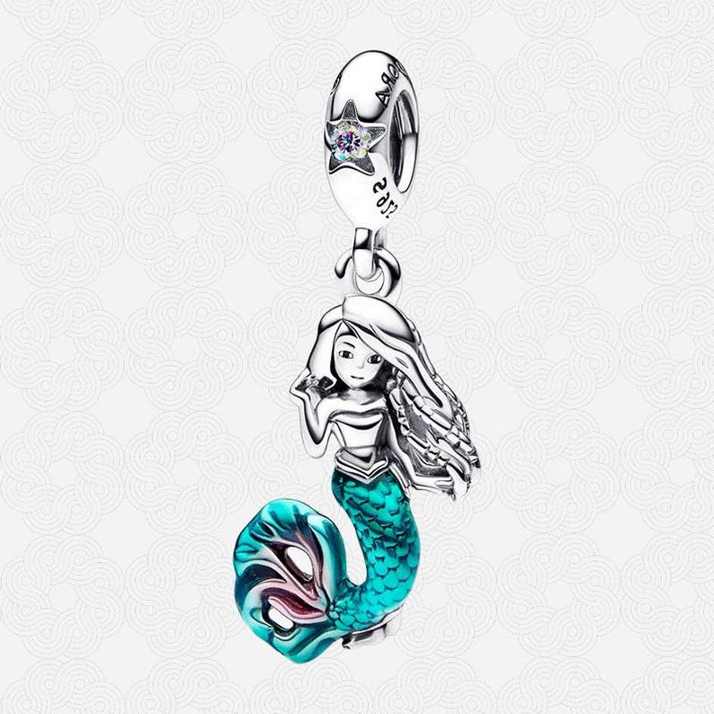 The Little Mermaid Ariel Dangle Charm, 925 Sterling Silver Charms ...