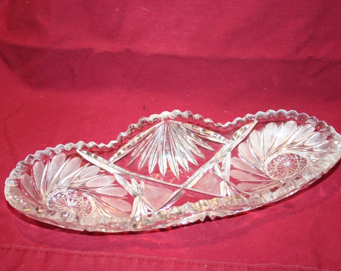 Heavy Cut Crystal Relish Tray - Etsy