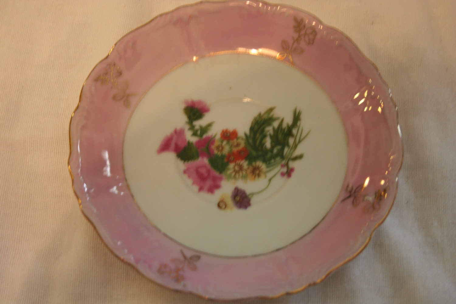 Vintage Bone China Pink and White Floral Teacup and Saucer - Etsy