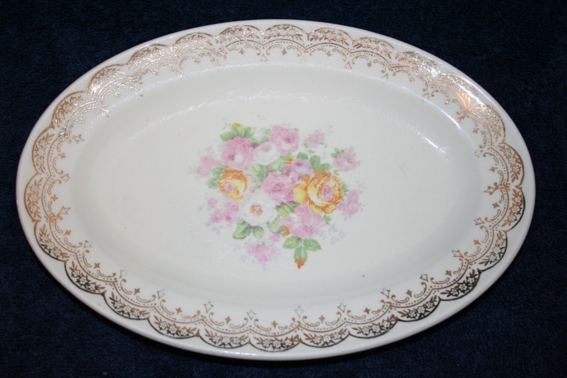 24K Gold Made in America 8 1/2serving Platter/plate - Etsy