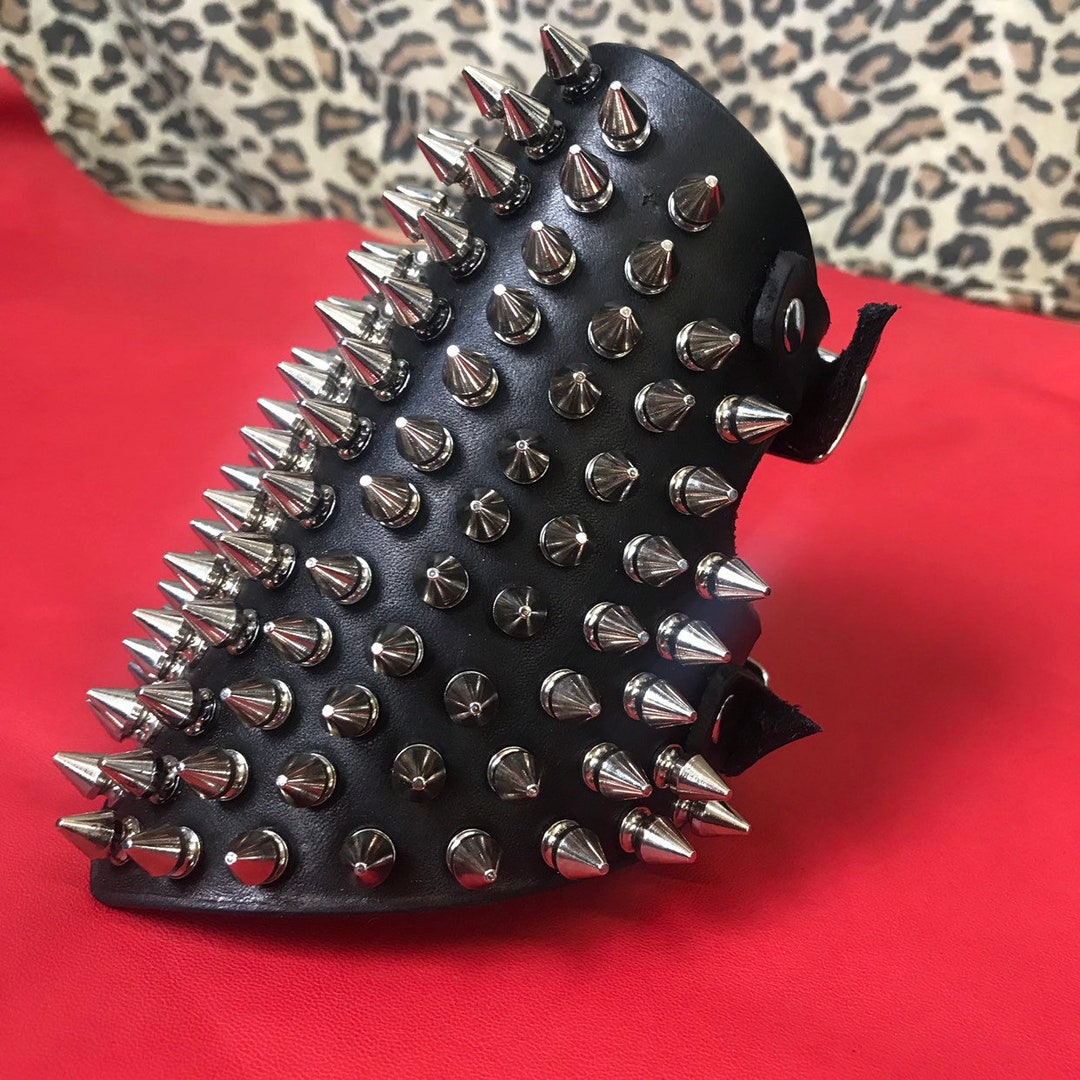 Massive Heavily Spiked Gauntlet Genuine Leather Handmade Warrior Battle ...