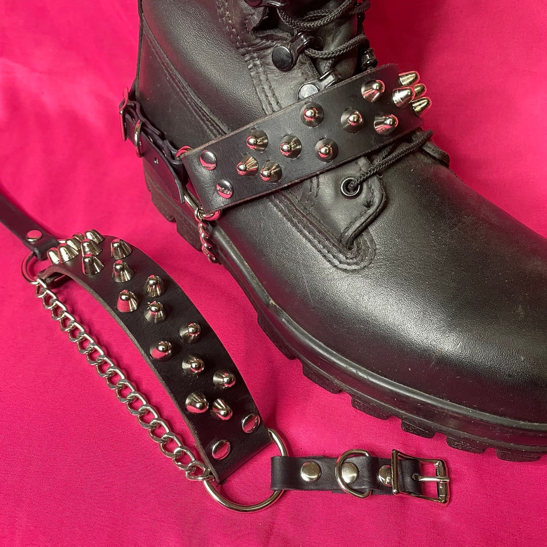 Bootstraps Made to Order Handmade Genuine Leather Punk Goth Biker Crust ...