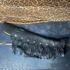 Spats Vintage Handmade Genuine Leather Fringe Brass Lace up Chaps ...