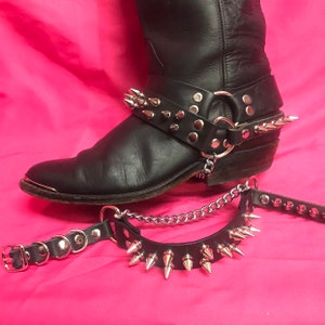 BOOTSTRAPS PAIR Handmade Genuine Leather Boot Harness Belts Punk Goth ...