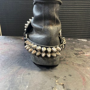 Bootstraps Boot Harness Handmade Genuine Leather Punk Studded Tall Uk ...