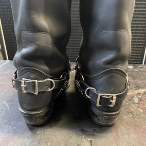 Bootstraps Boot Harness Handmade Genuine Leather Heart Concho Chains Cowboy Cowgirl Western Punk ...