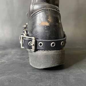 Bootstraps Handmade Spikes Spikey Genuine Leather Punk Goth Biker Boots ...