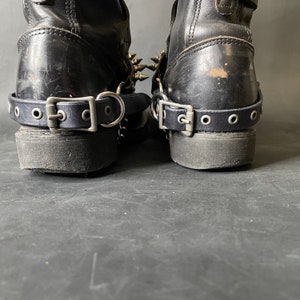 Bootstraps Handmade Spikes Spikey Genuine Leather Punk Goth Biker Boots ...