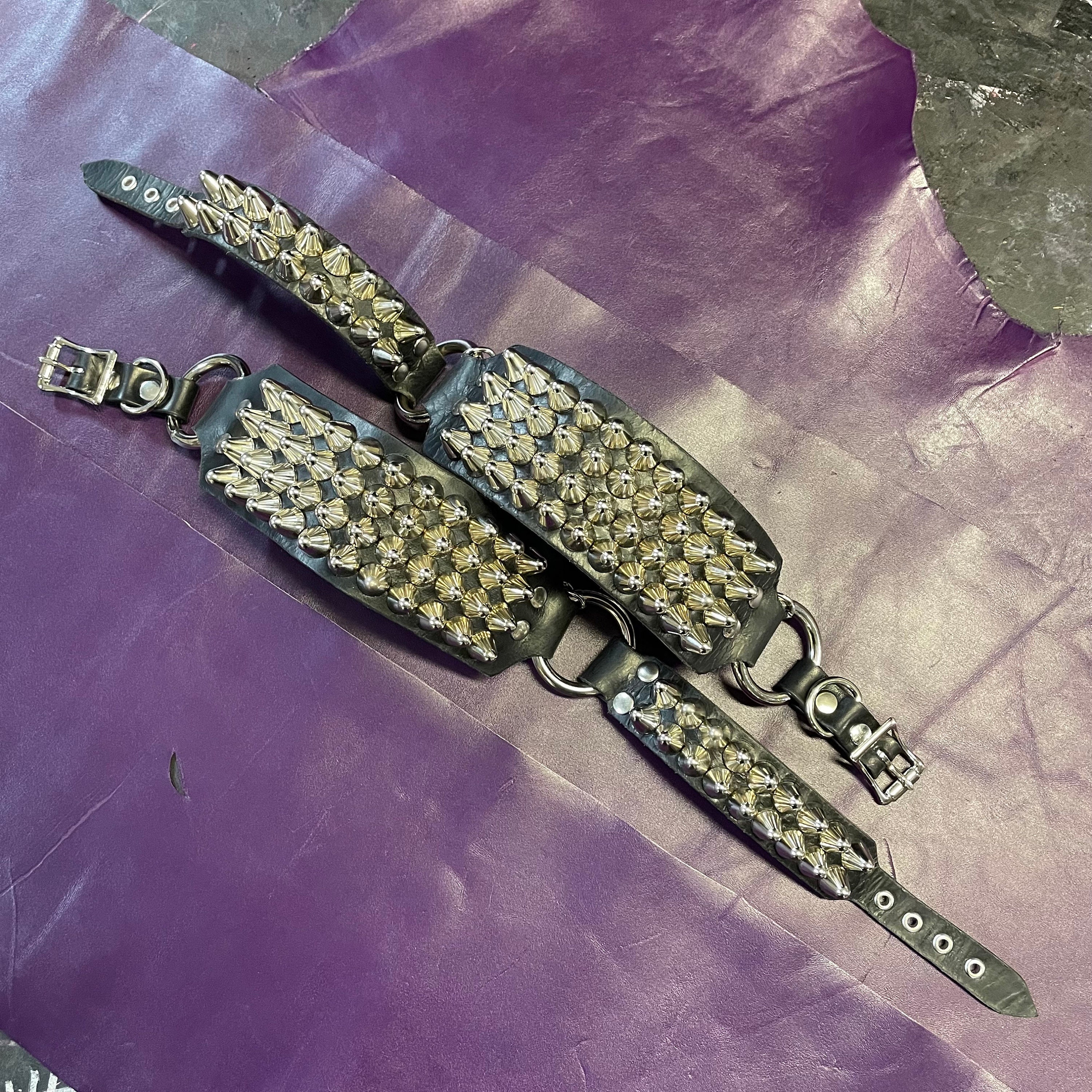 Bootstraps Boot Harness Handmade Genuine Leather Punk Studded Tall Uk ...