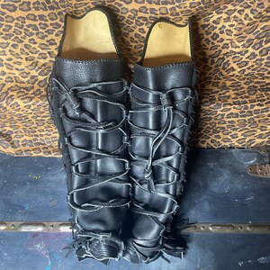 Spats Vintage Handmade Genuine Leather Fringe Brass Lace up Chaps ...