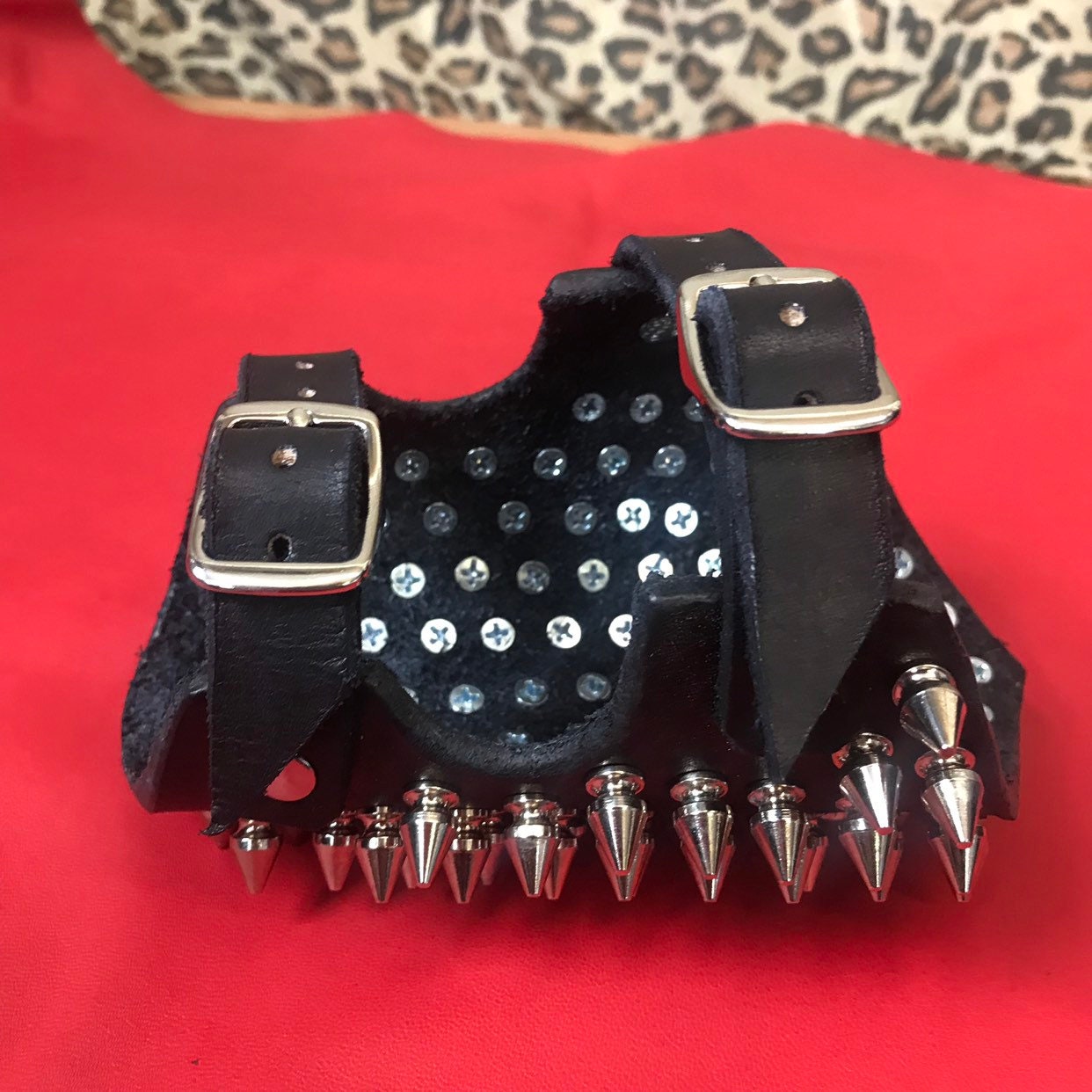 Massive Heavily Spiked Gauntlet Genuine Leather Handmade Warrior Battle ...