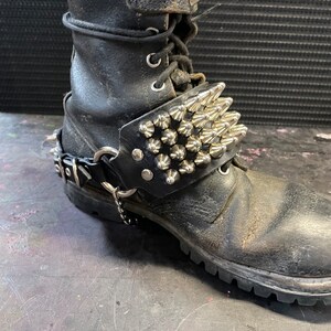 Bootstraps Boot Harness Handmade Genuine Leather Punk Studded Tall Uk ...