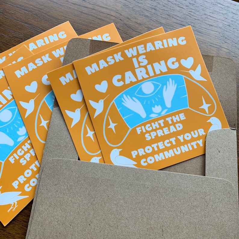 Mask Wearing is Caring 3 Sticker - Etsy
