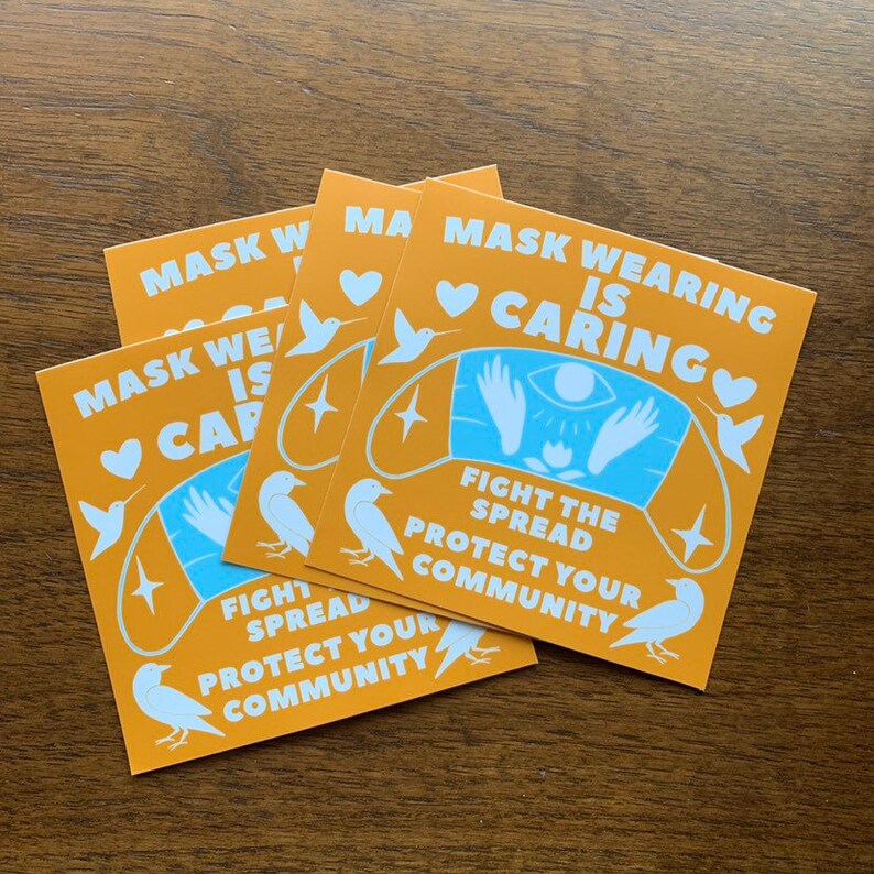 Mask Wearing is Caring 3 Sticker - Etsy