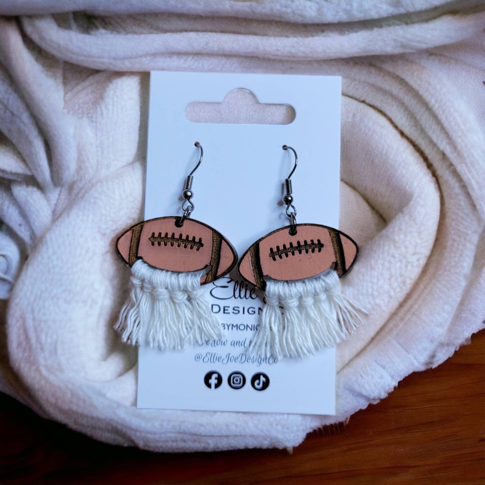 Football Macrame Earring SVG and PNG File Download Wood - Etsy