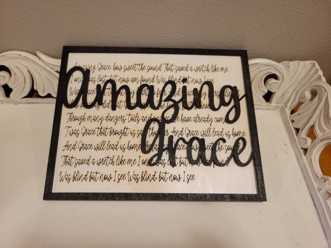 Amazing Grace SVG and PNG File Download, Glowforge, Cricut, Silhouette ...