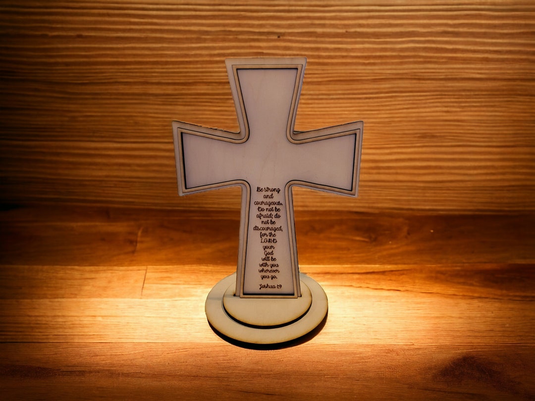 Baptism Cross With Stand SVG File Download, Laser Cut File for Baptism ...