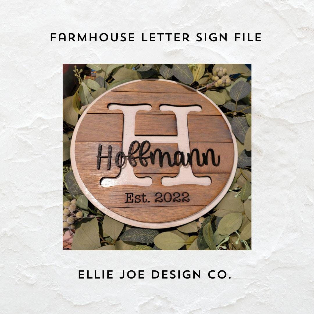 Farmhouse Letter “H” Sign File Download SVG and PNG File, Cut Out ...