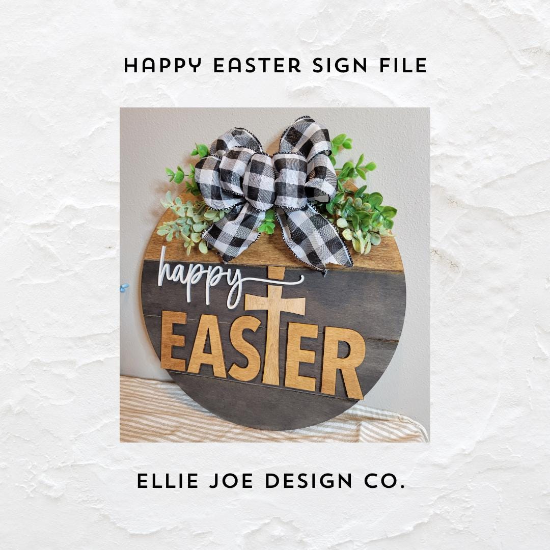 Happy Easter Sign File, Front Door or Entry Sign SVG and PNG Download ...