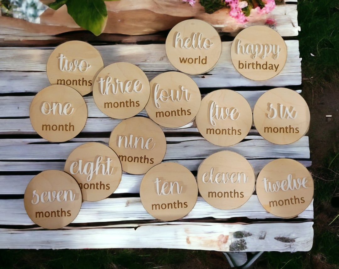 First Year Month Markers SVG and PNG File Download - Etsy