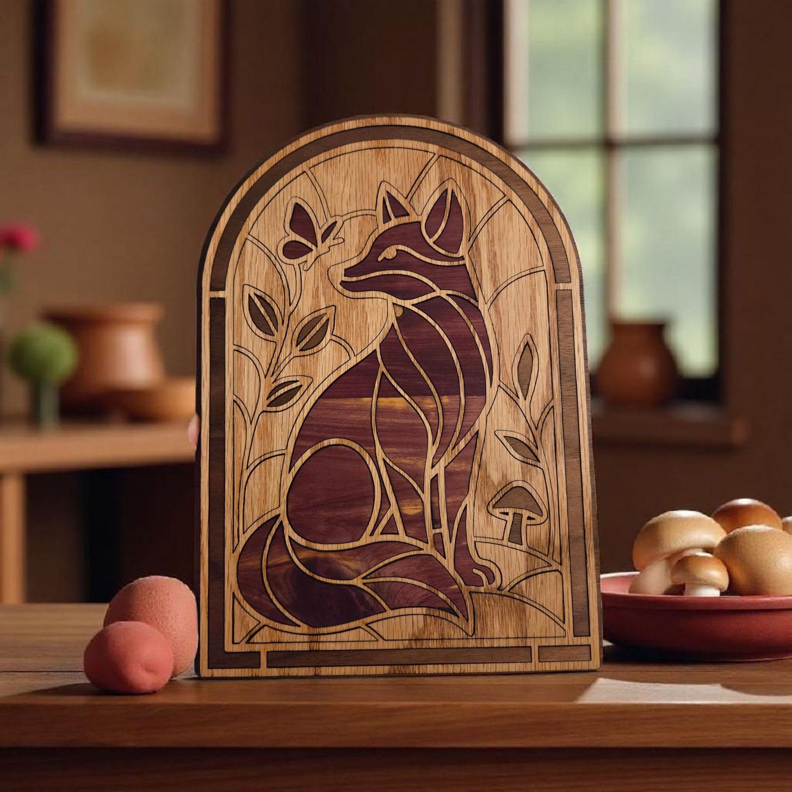 Stained Glass Fox SVG File – Layered Woodland Animal Laser Cut Design ...