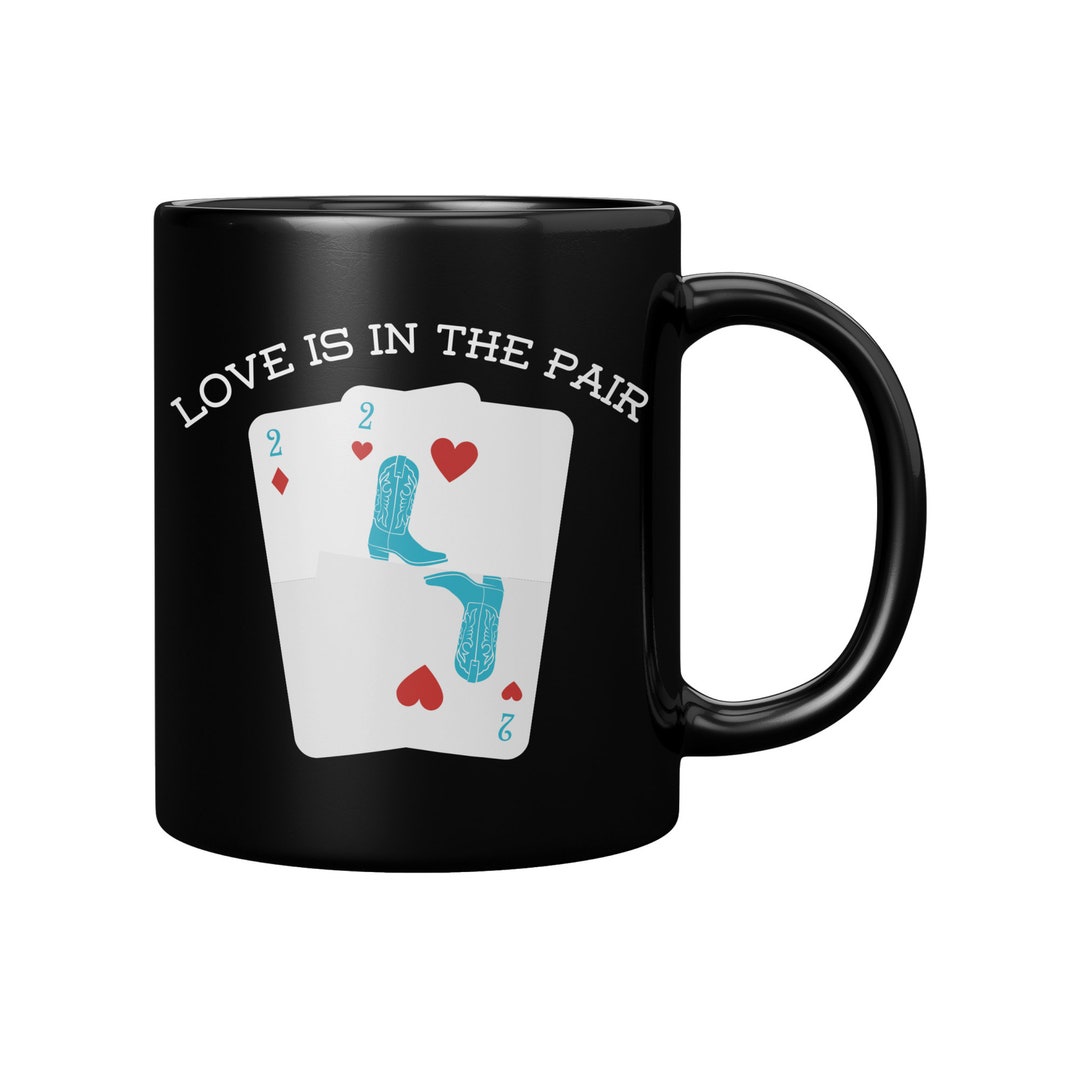 Love is in the Pair - Valentines Day Mug, Right-handed, Black 11oz ...