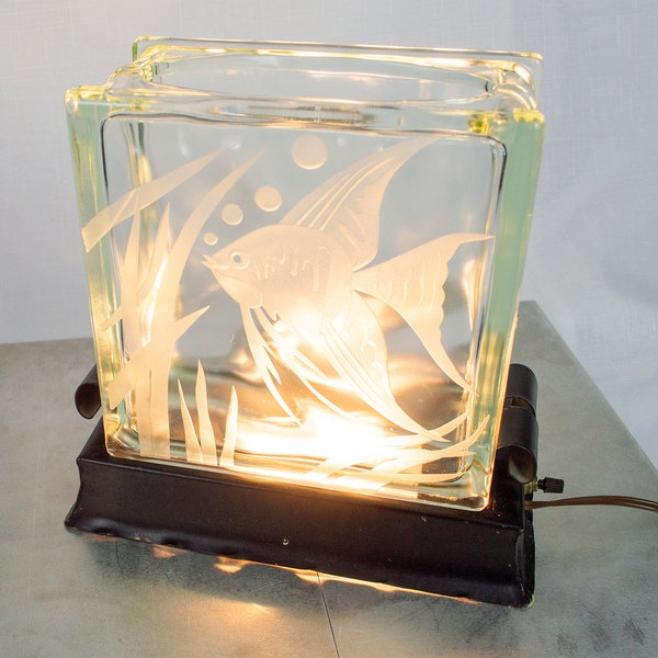 Glass Block Lamp - Etsy