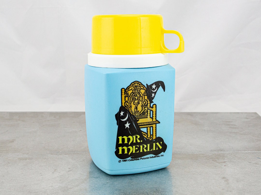 Vintage 1981 Mr. Merlin Thermos Complete W/ Stopper & Cup - Etsy
